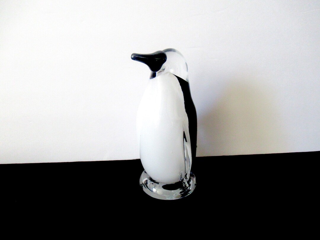 Vintage Art Glass Penguin, Art Glass Penguin, Glass Sea Bird, Beach ...