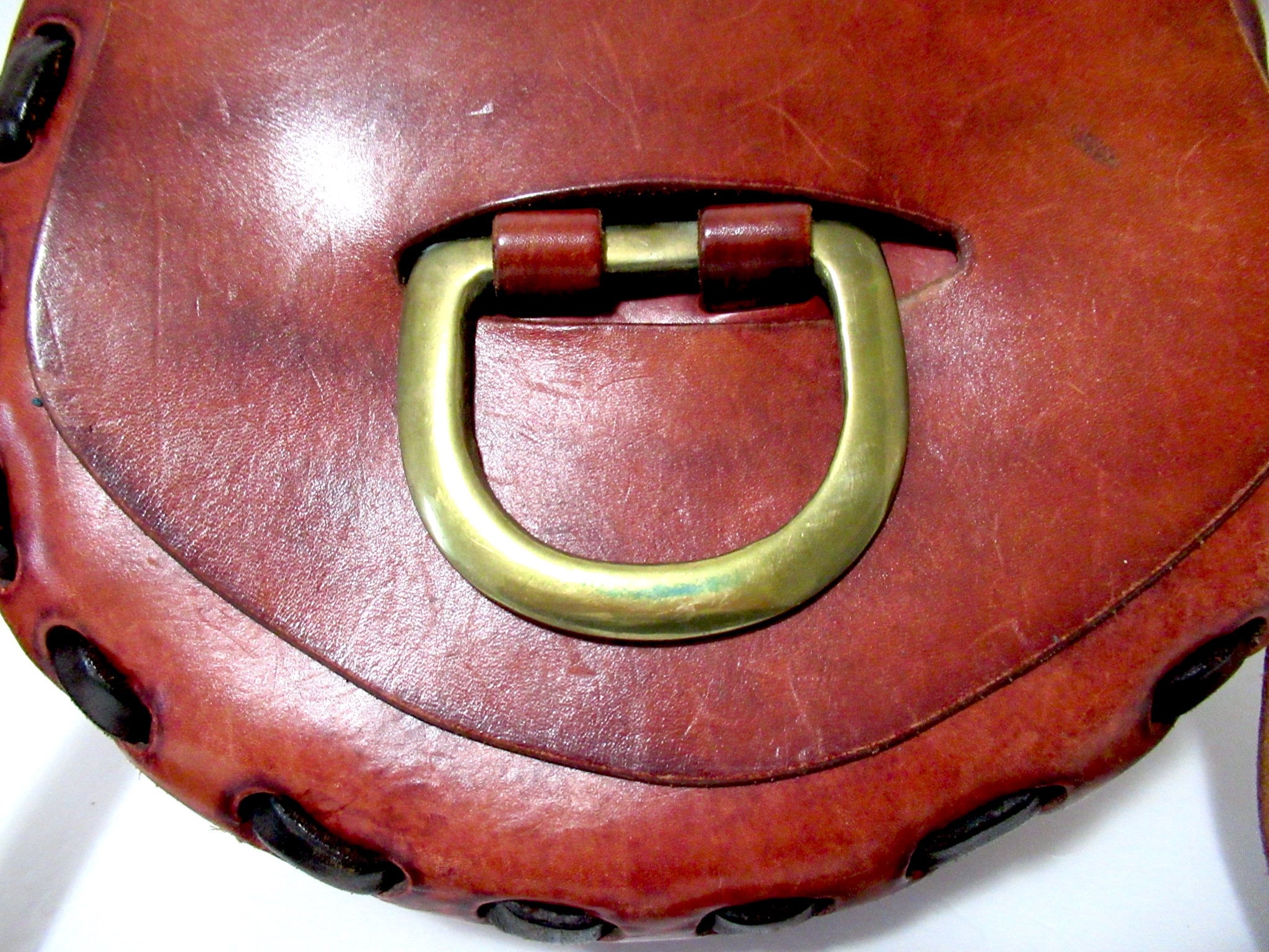 Hand Tooled Leather Shoulder Bag, Vintage Brown Purse, Braided Strap - Etsy