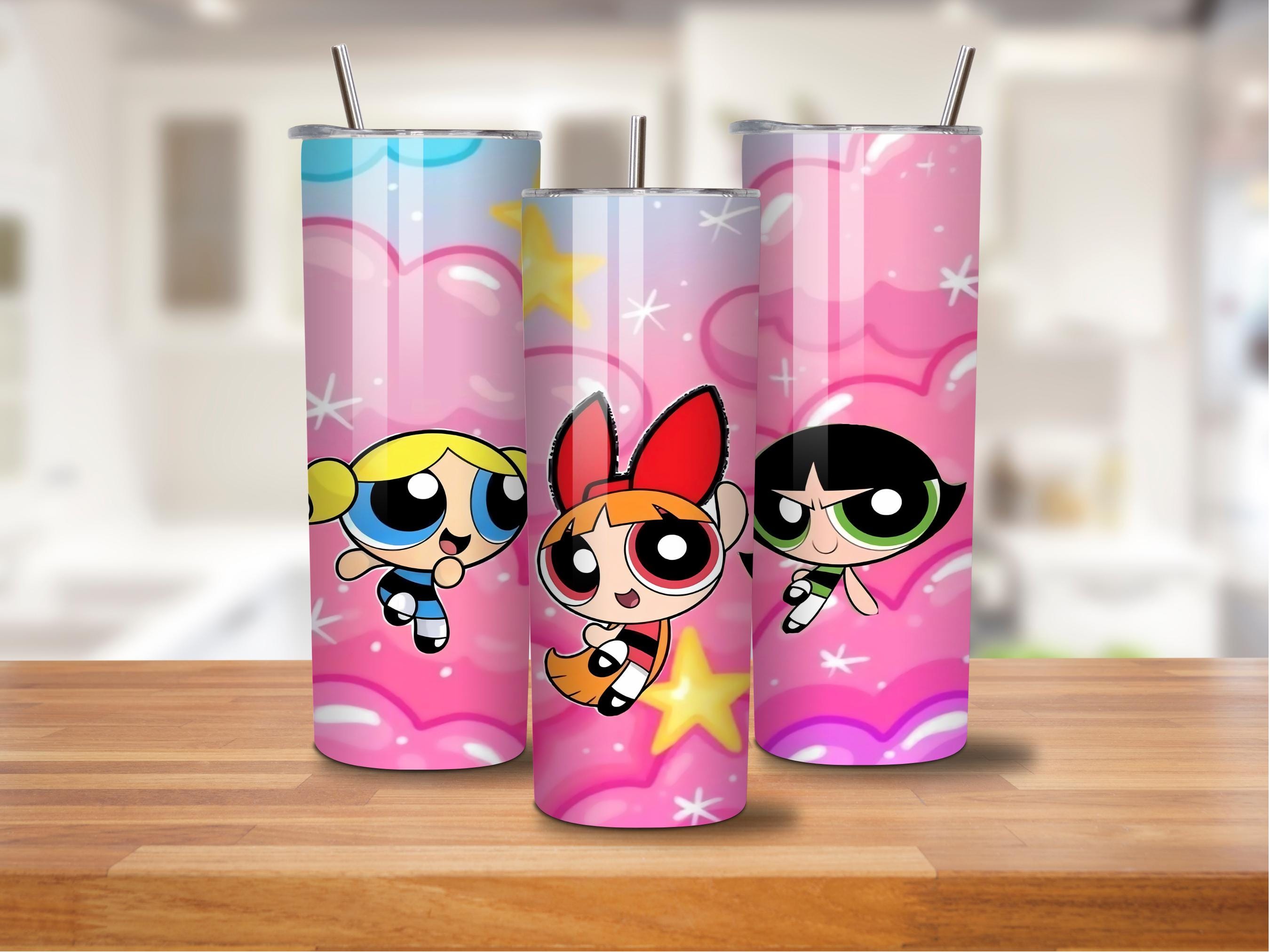 Powerpuff Girls 20oz Skinny Tumbler Wrap PNG | 90s Cartoon Sublimation ...