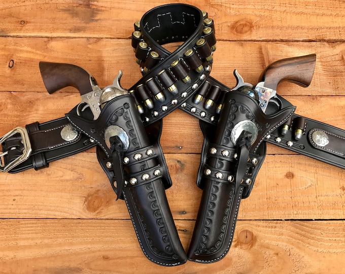 Johnny Ringo Gun Rig Double Holster Rig 7 1/2 SA Revolver made to Order ...