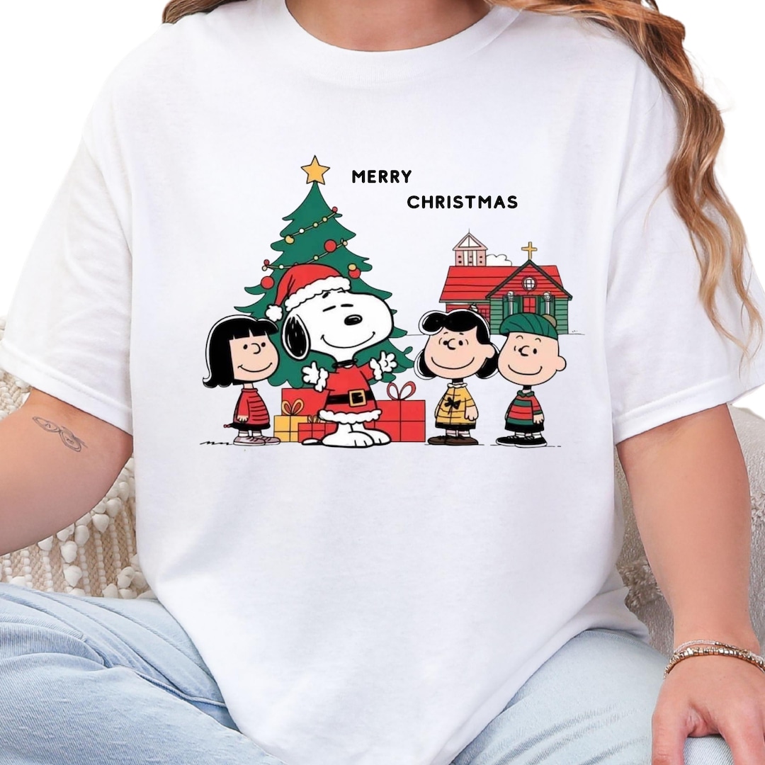 Snoopy Peanuts Christmas Church T-shirt, Merry Christmas Gang, %100 ...