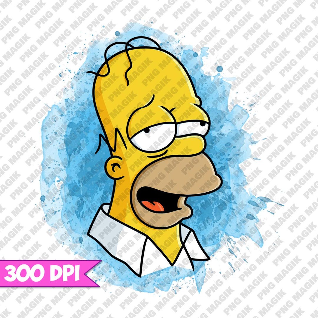 Homer, Simpsons, PNG, Whatercolor Background, Clip Art, Sublimation ...