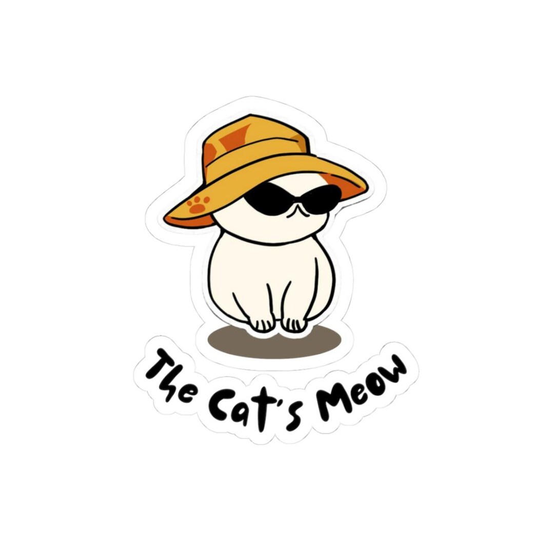 Cool Cat Sticker, Fun Laptop Decor, Pet Lover Gift, Cute Animal Sticker ...
