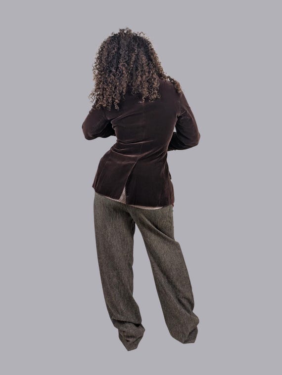 1990's chocolate brown velvet blazer - Gem