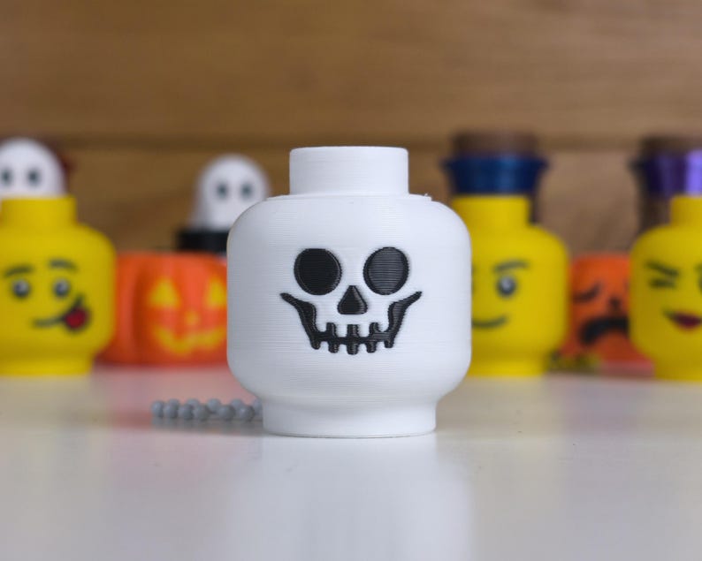 Lego Skeleton Head Inspired Clicker Fidget / Keychain 3D Printed ...