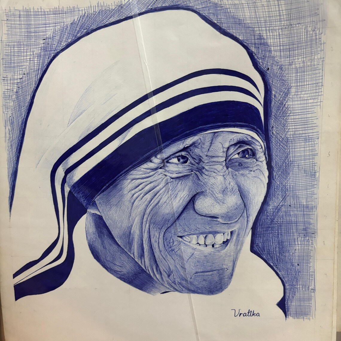 Handmade Ballpoint Pen Drawing | Mother Teresa Portrait & Bodybuilder ...