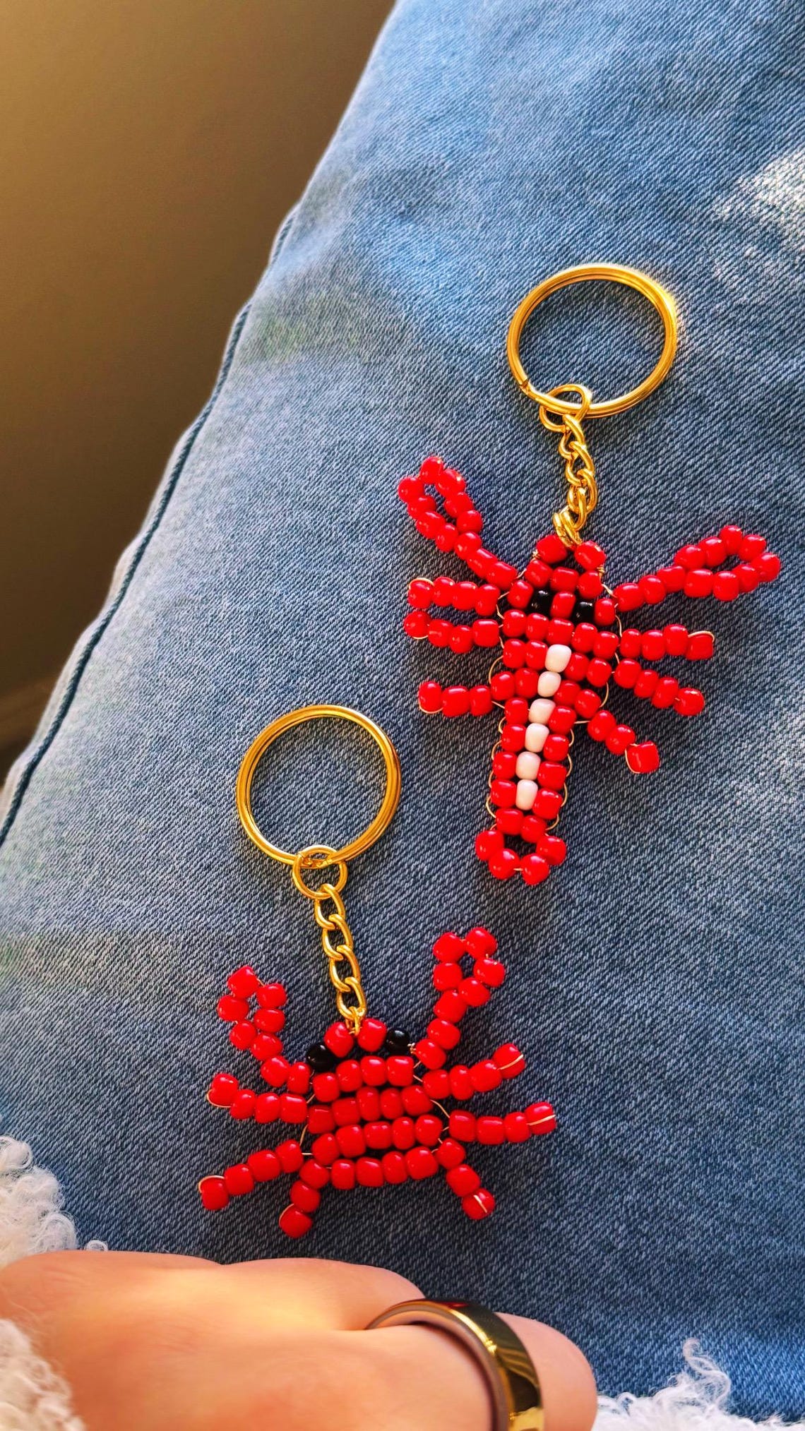 Handmade Beaded Crab and Lobster Keychain - Etsy