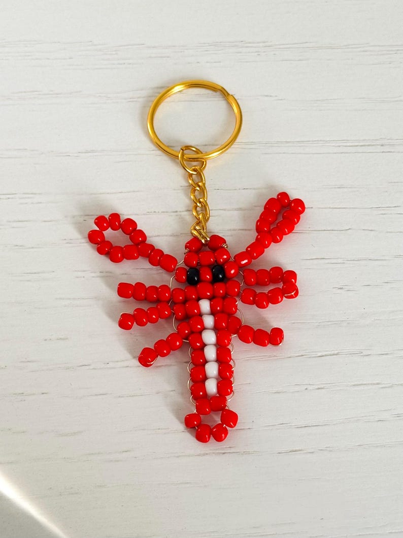 Handmade Beaded Crab and Lobster Keychain - Etsy