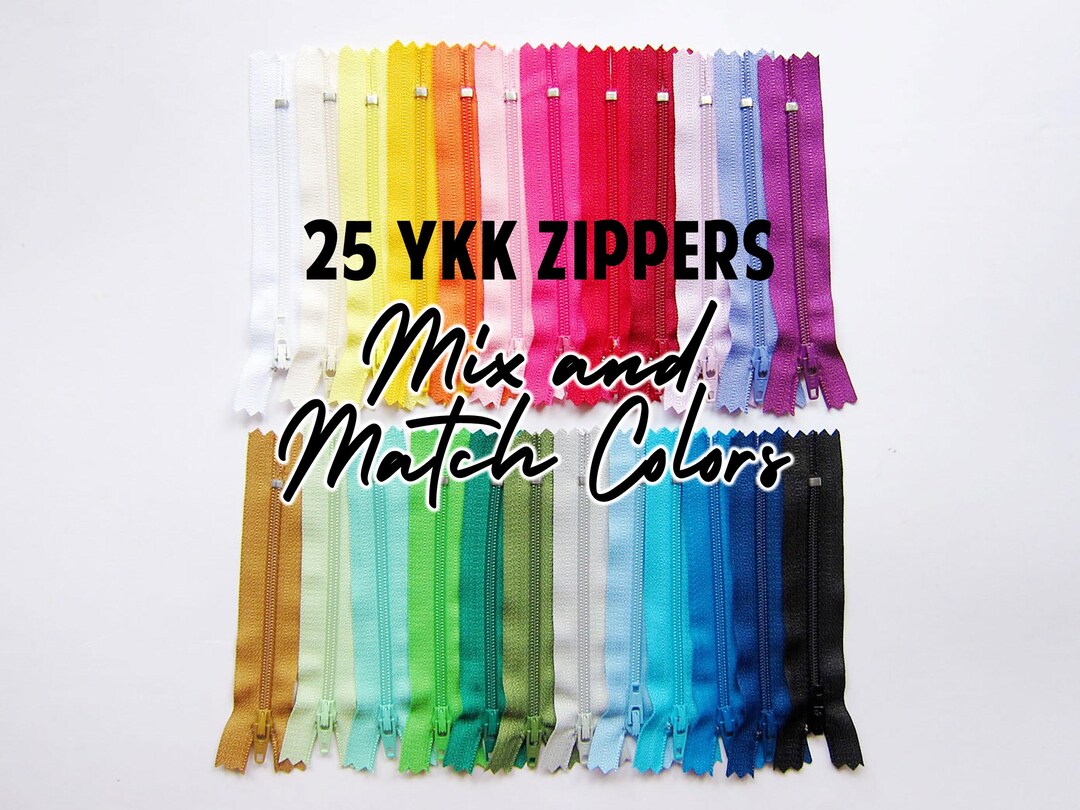 YKK Zippers Set of 25: Choose Your Colors and Length - Etsy