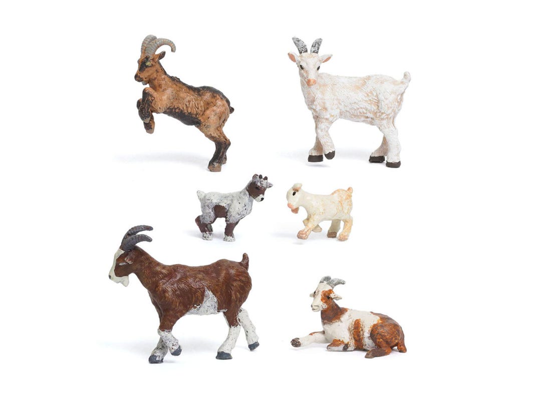 Miniature Goat Figurines - 1:32 Scale, Micro Animal Figures for ...