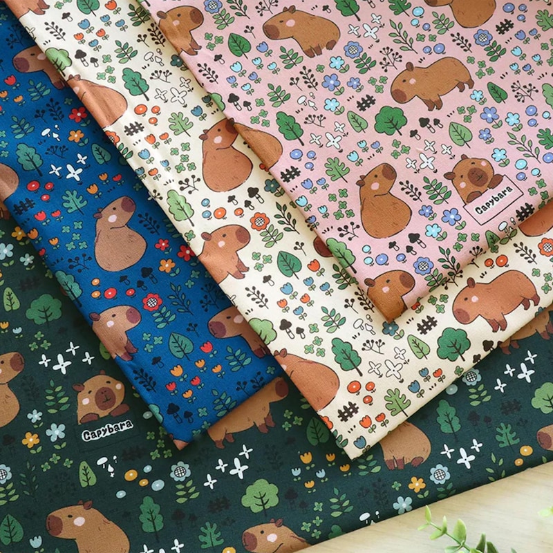 Capybara Cotton Fabric - Etsy UK