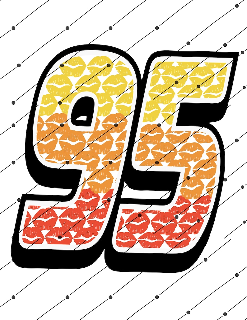 Kiss Rayo McQueen 95, Descarga digital PNG para DTF, besos 95. Medidas ...