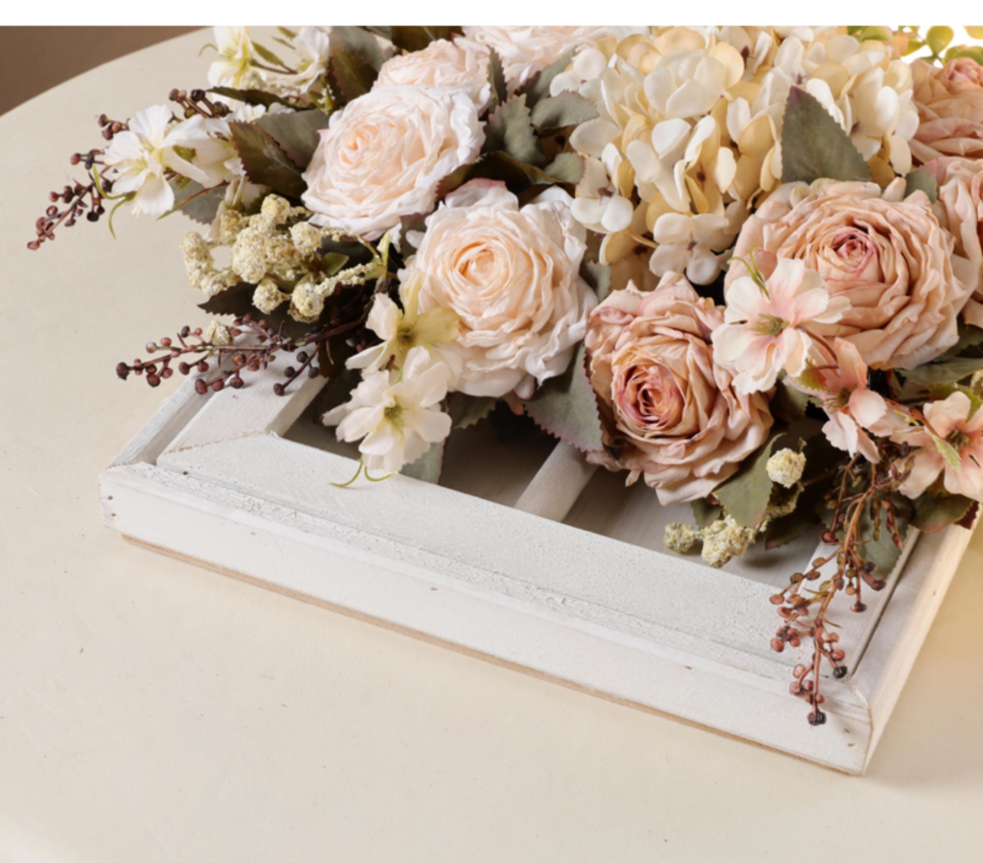 Timeless Floral Christmas Window Frame Art – Vintage-style Rose ...