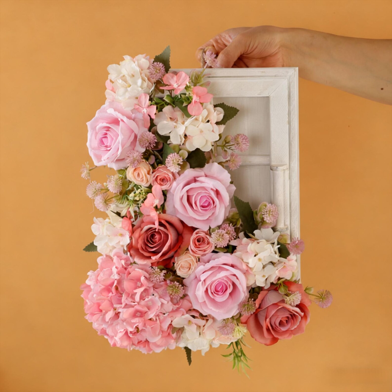 Timeless Floral Christmas Window Frame Art – Vintage-style Rose ...