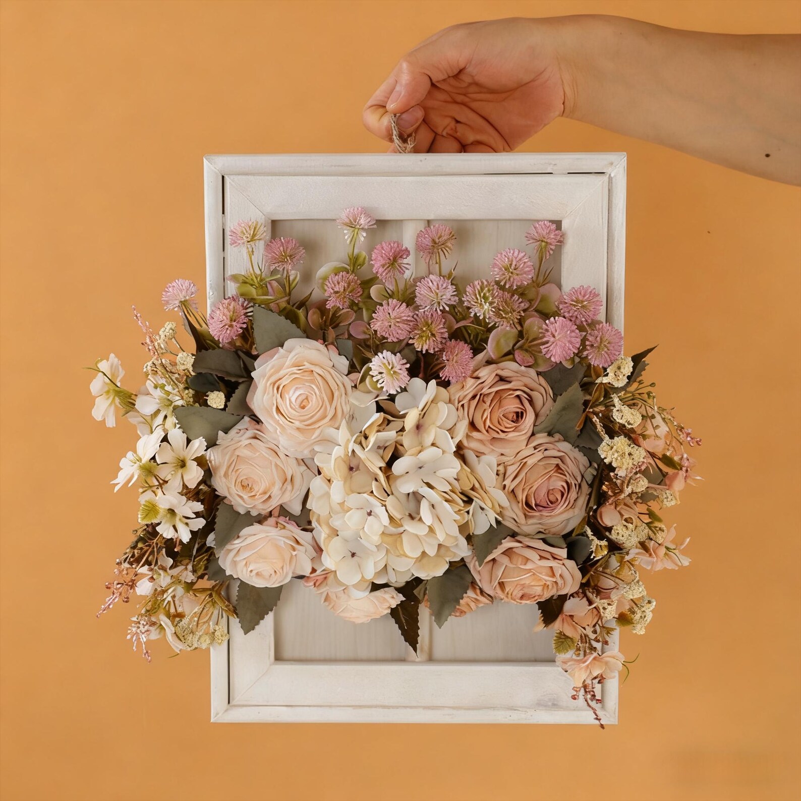 Timeless Floral Christmas Window Frame Art – Vintage-style Rose ...