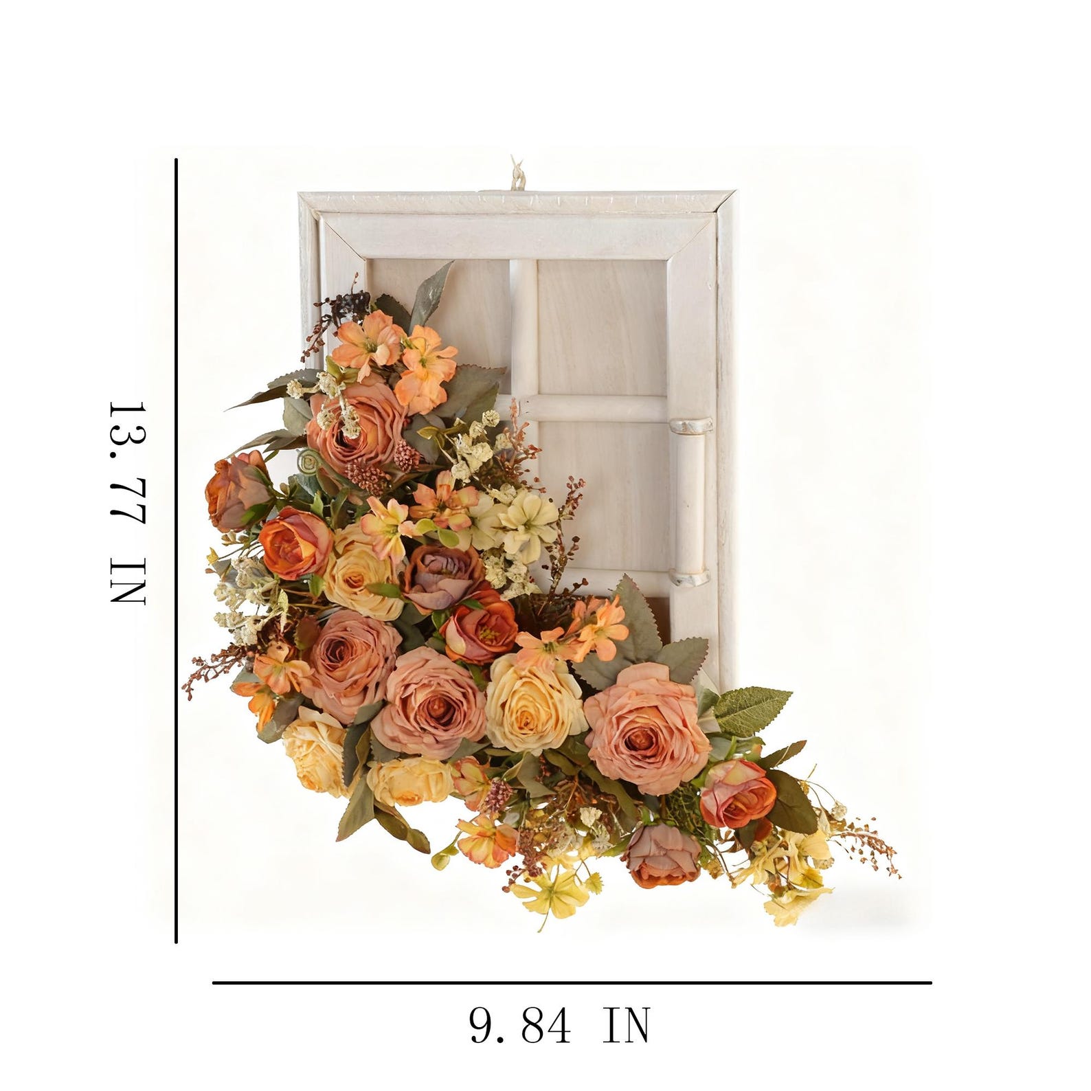 Timeless Floral Christmas Window Frame Art – Vintage-style Rose ...