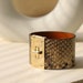 Python Pattern Wide Leather Cuff for Women brown and Ivory - Etsy