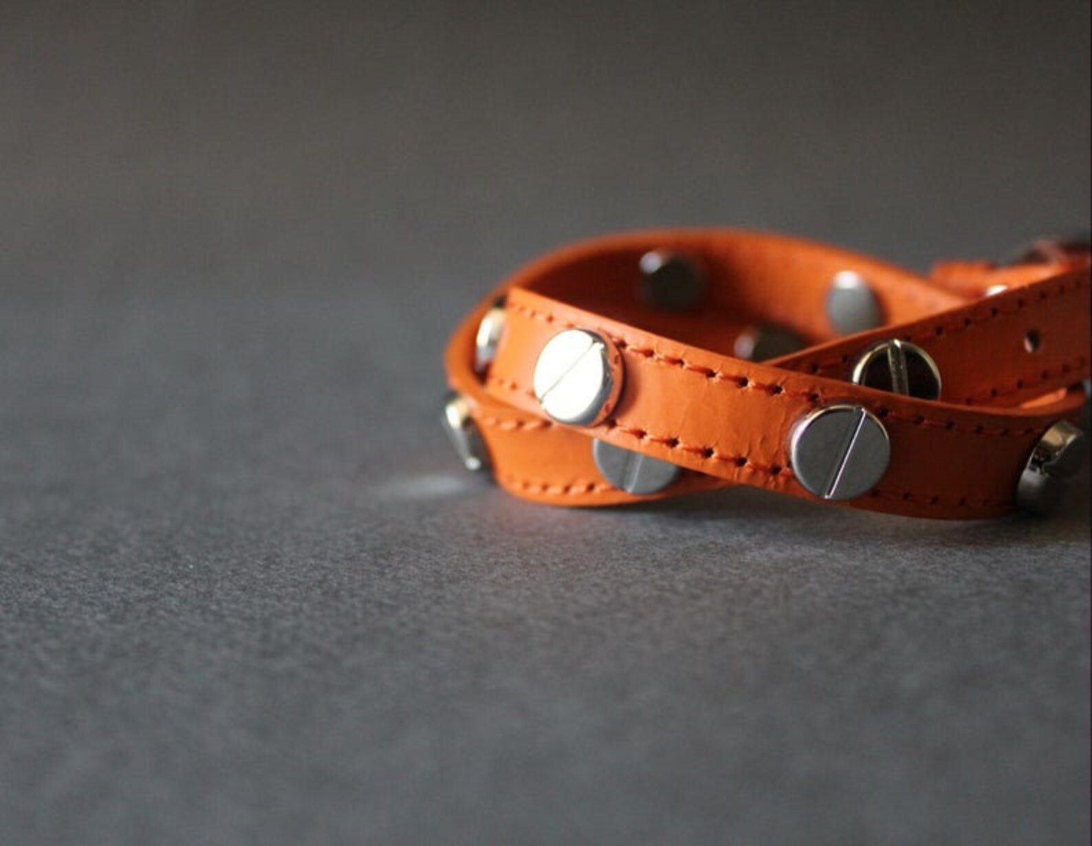 Screw Stud Ornament Leather Bracelet Double Wrap Bracelet for | Etsy