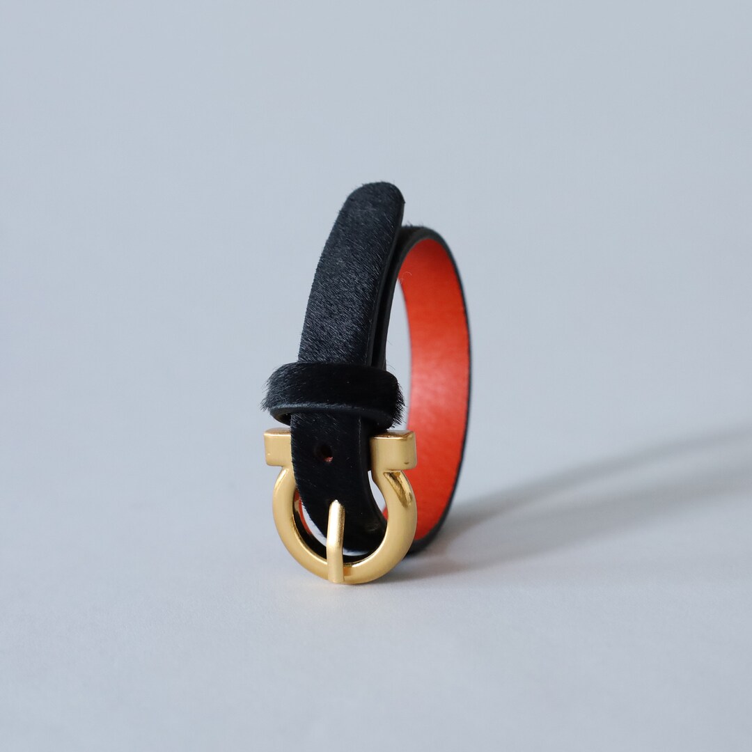 NEW!! - Omega Strap Calf Hair Cuff (black, Leopard) - Etsy