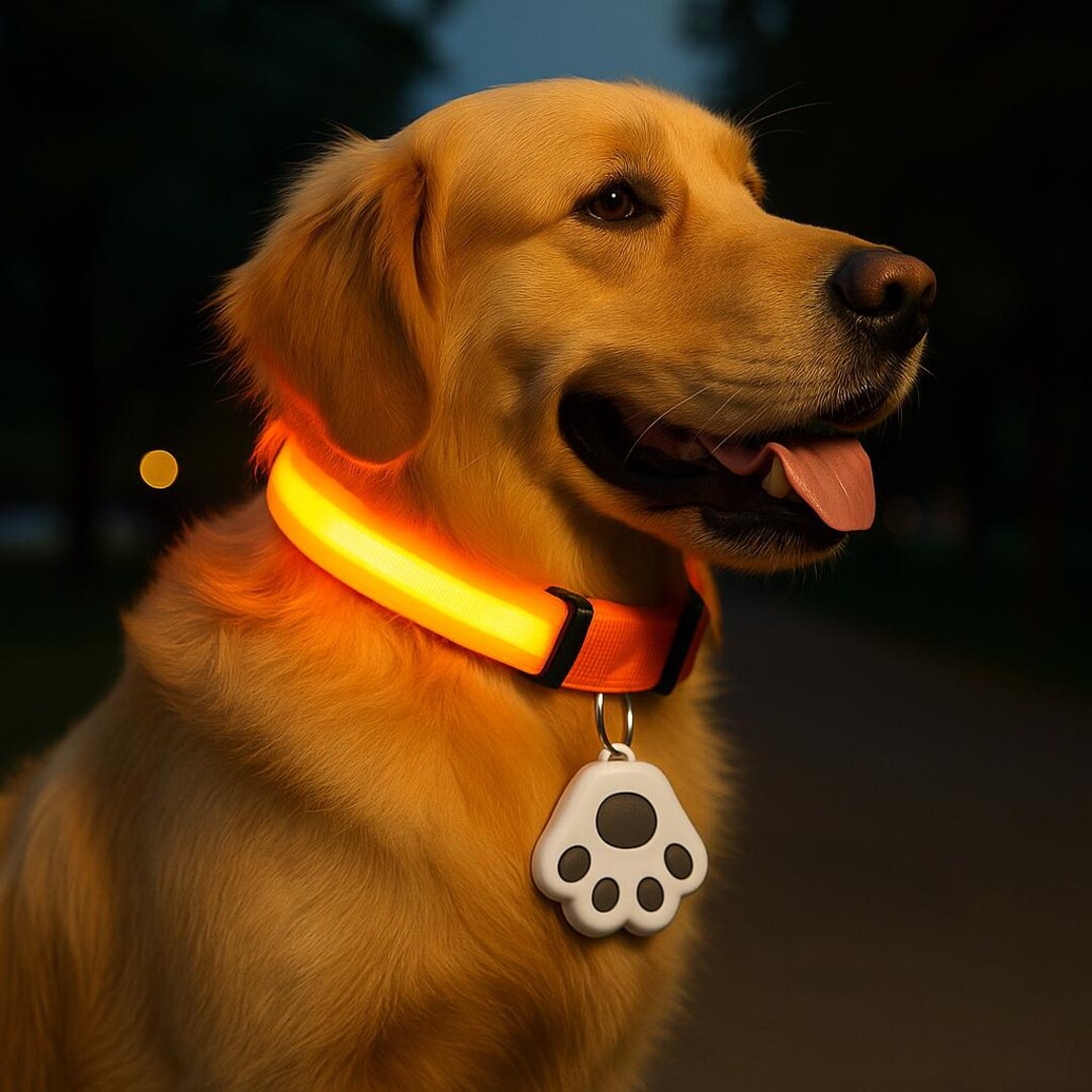 LED Glow Dog Collar With GPS Tracker – Night Safety Bundle for Pets - Etsy
