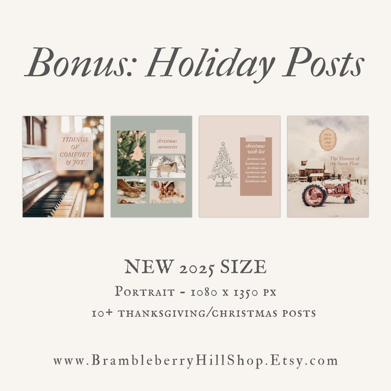 Vintage Farmhouse Canva Templates: Homestead Social Media Kit (digital ...