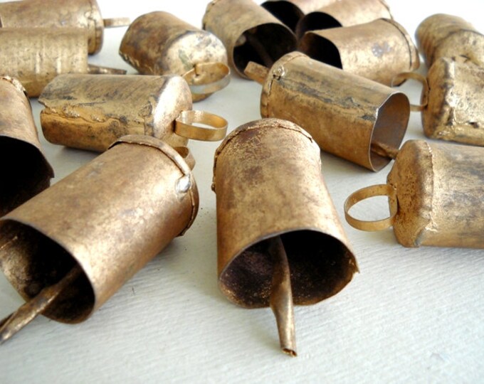 12 No's Golden Colored Hand Made Cow Bells With Rough - Etsy