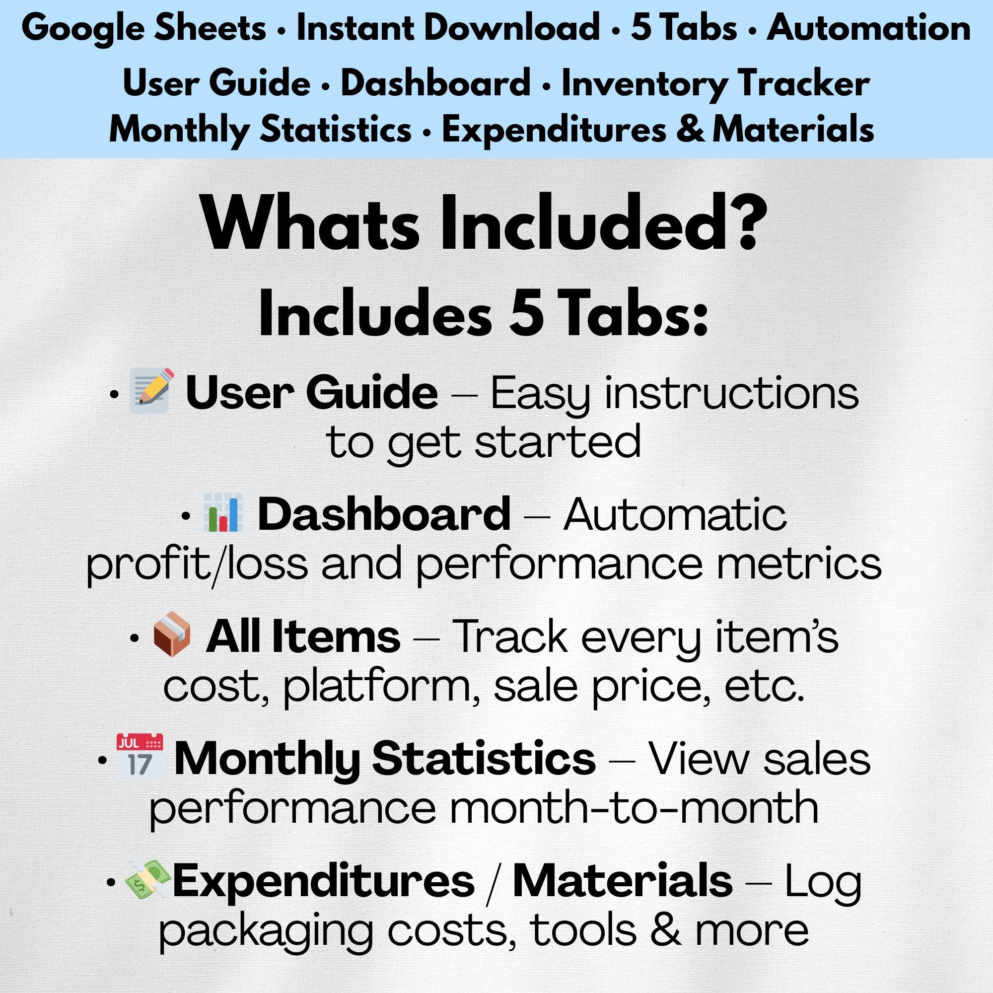 Reseller Spreadsheet Google Sheets Manage Inventory Sales Profit ...