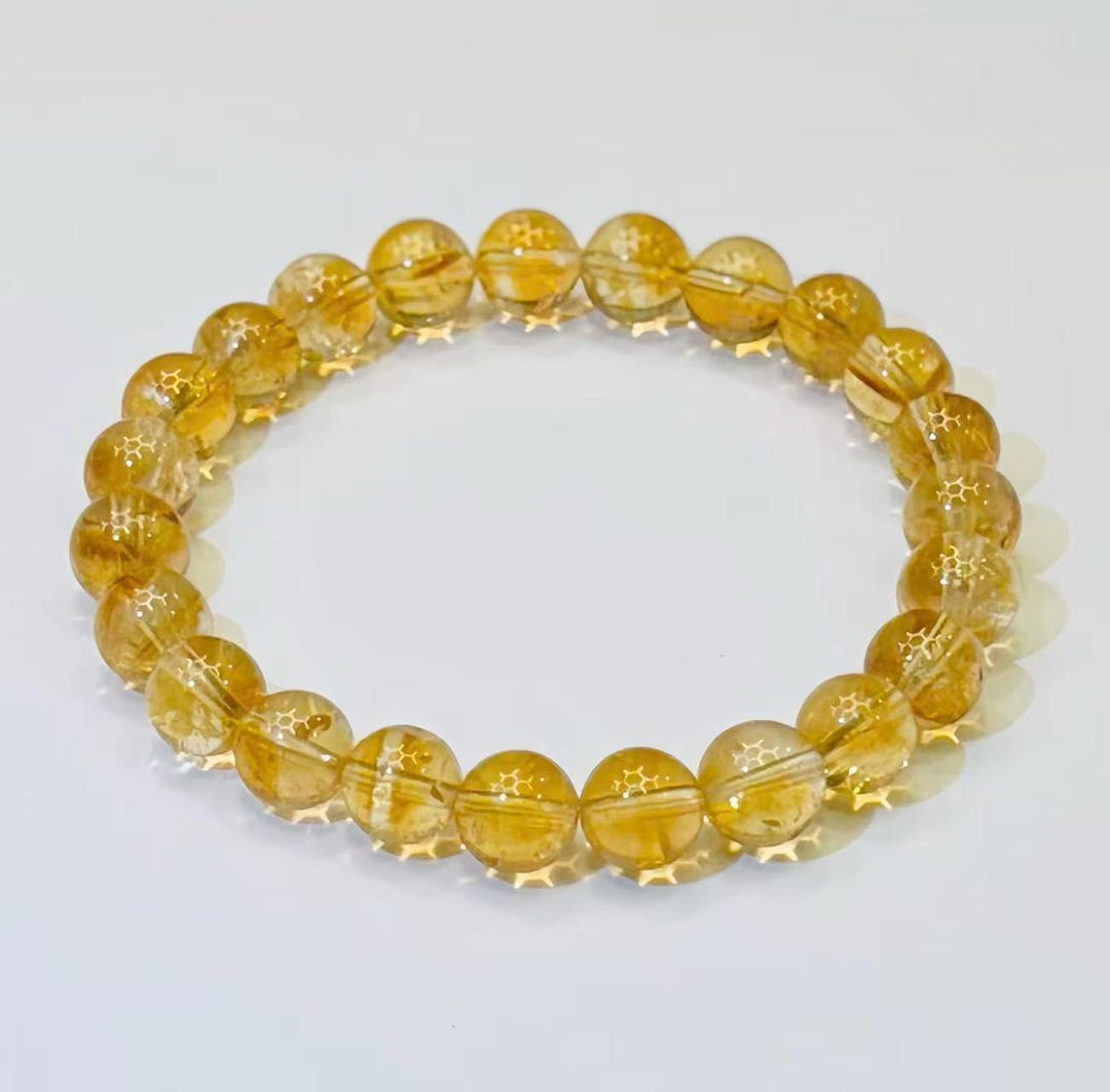 Citrine Crystal Bead Bracelet: Natural Gemstone, Zodiac Gift - Etsy