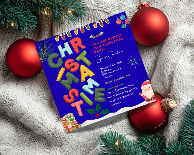 Editable Christmas Party Invitation Template (digital Download) - Etsy