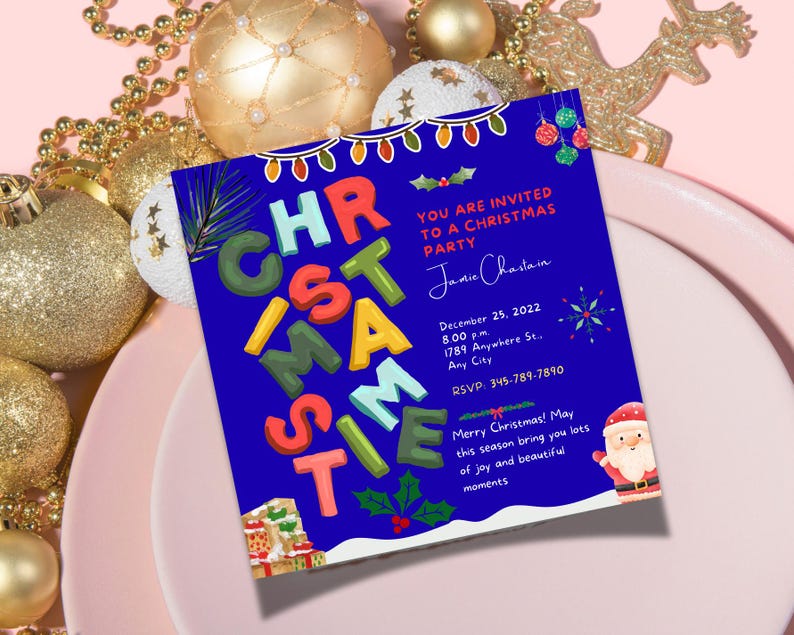 Editable Christmas Party Invitation Template (digital Download) - Etsy