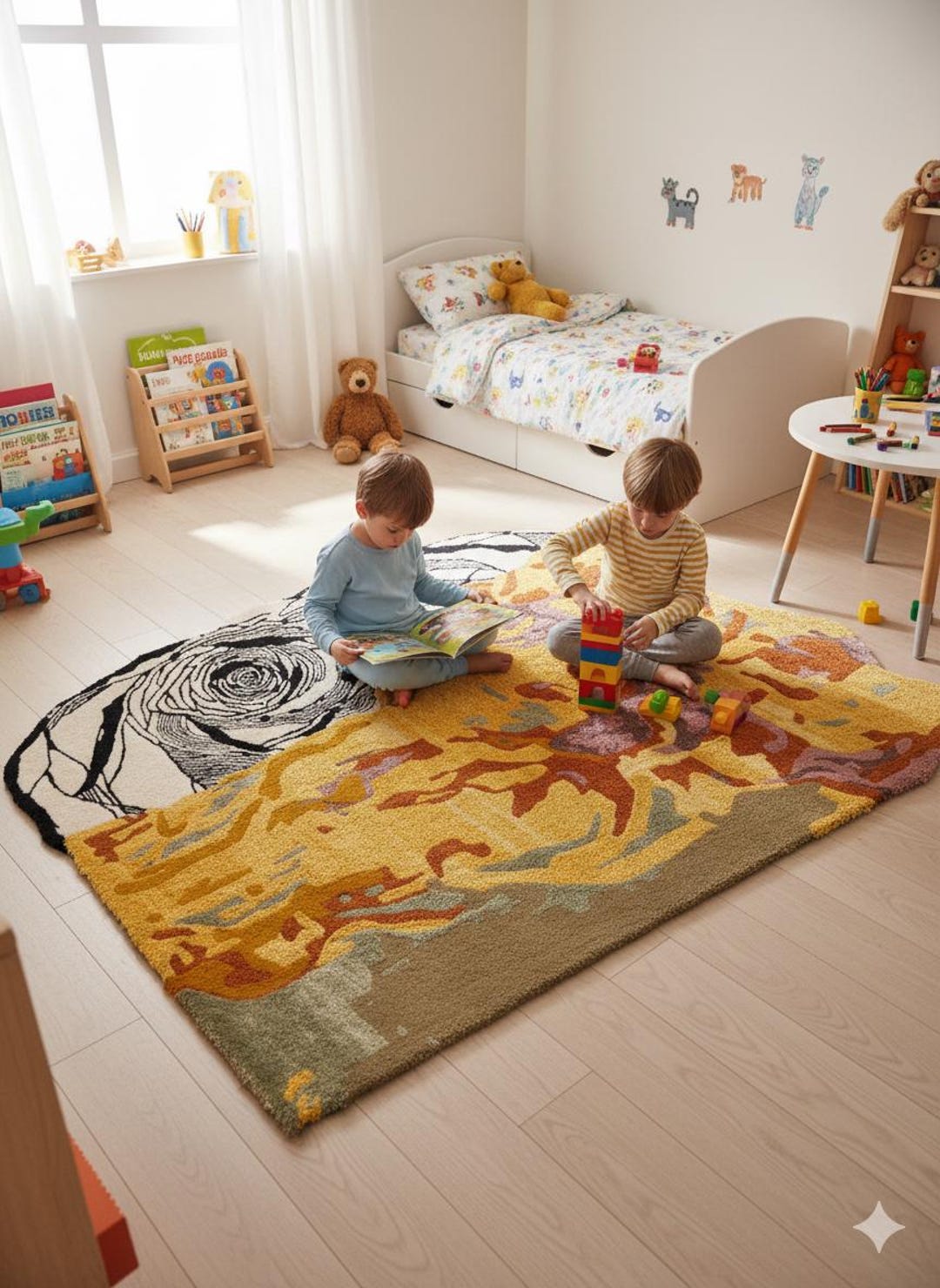 Taupe Wave Rug, Sculpted 3D Design, Modern Home Decor - Etsy