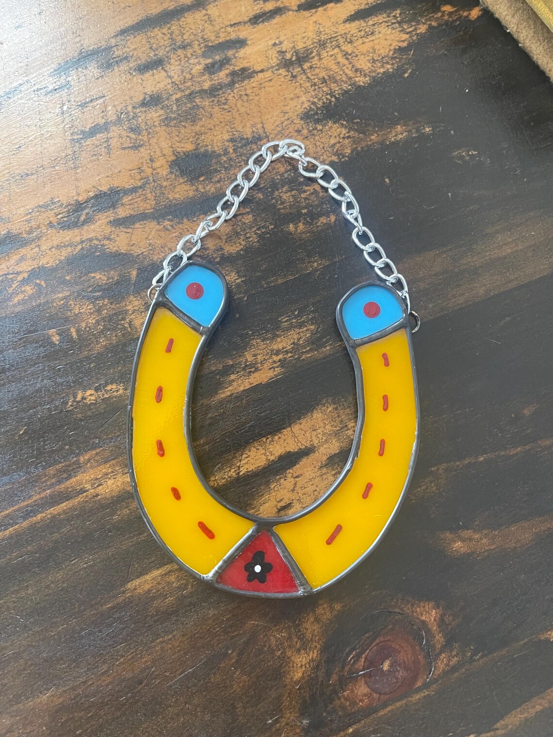 Handmade Horseshoe Stained Glass Suncatcher - Etsy