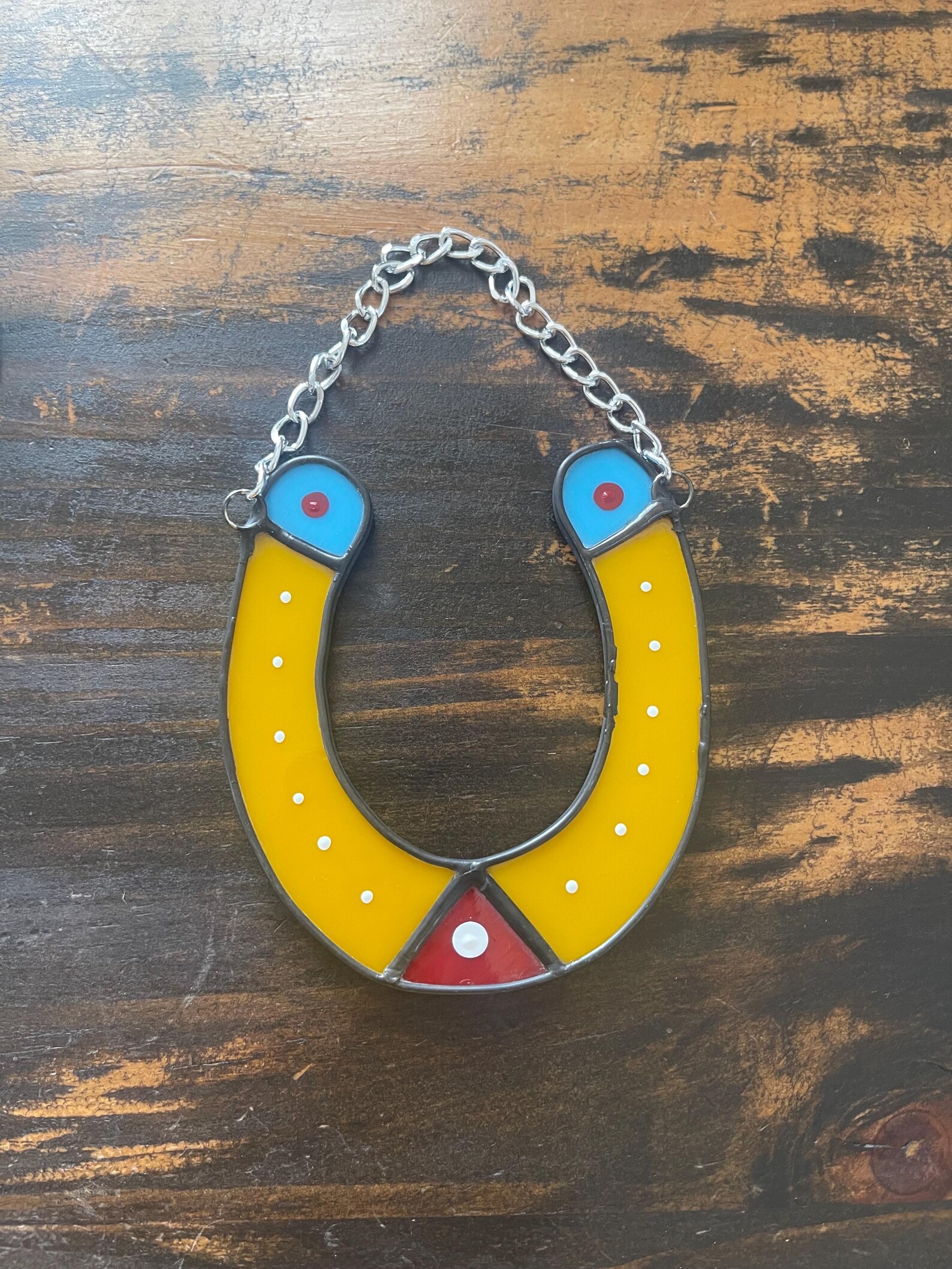 Handmade Horseshoe Stained Glass Suncatcher - Etsy