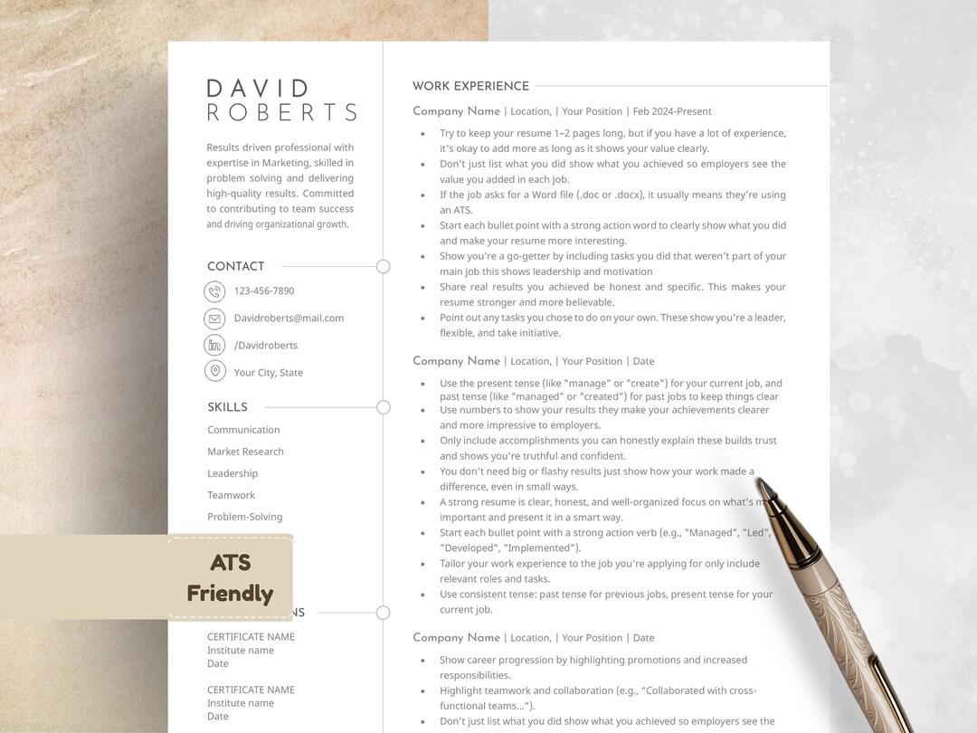 Executive Resume Template Word , Google Docs & Mac Pages | Professional ...