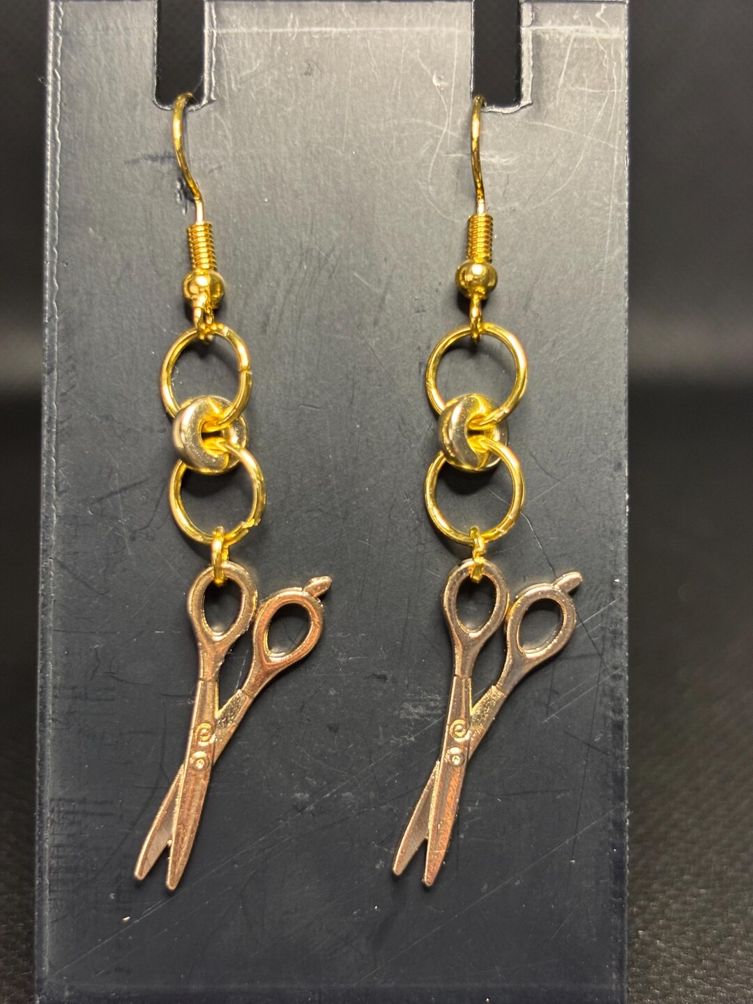 Sharp Style Scissor Dangle Earrings - Gold-tone Charm for Stylists - Etsy