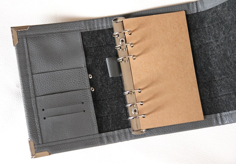 Smoked Gray Felt Ring Binder Agenda/ Planner Cover / - Etsy