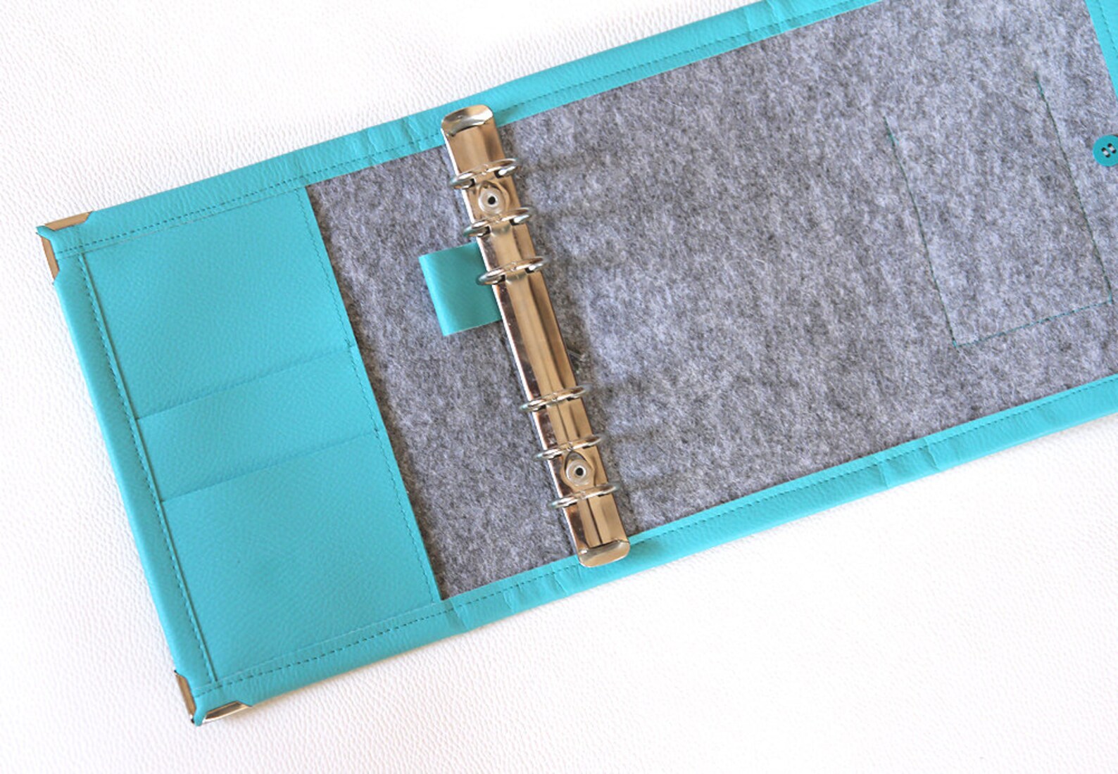 Gray Turquoise/teal Ring Binder Agenda/ Organiser/ Day - Etsy
