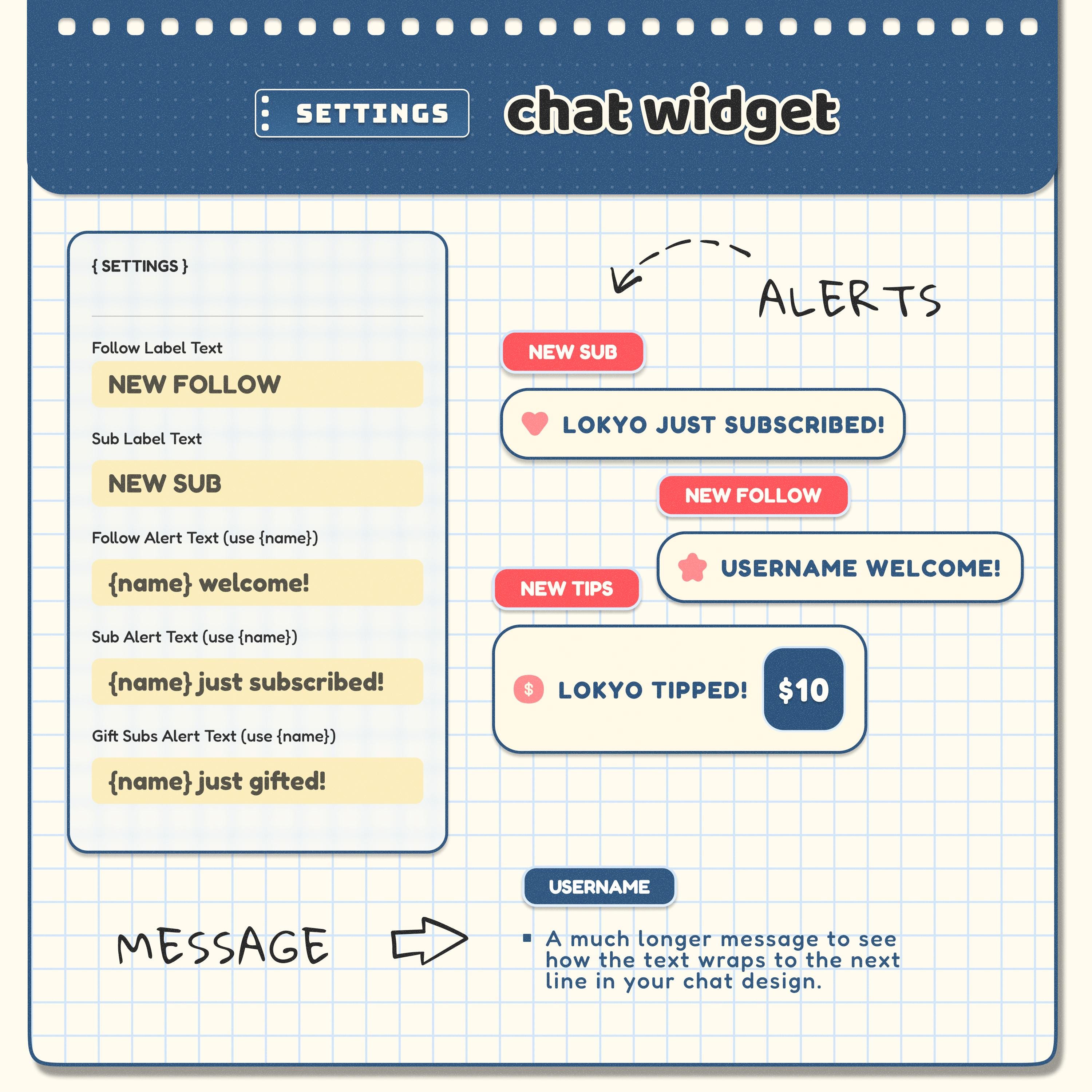 Chat Widget Notebook-style Display for Your Stream — Customizable ...