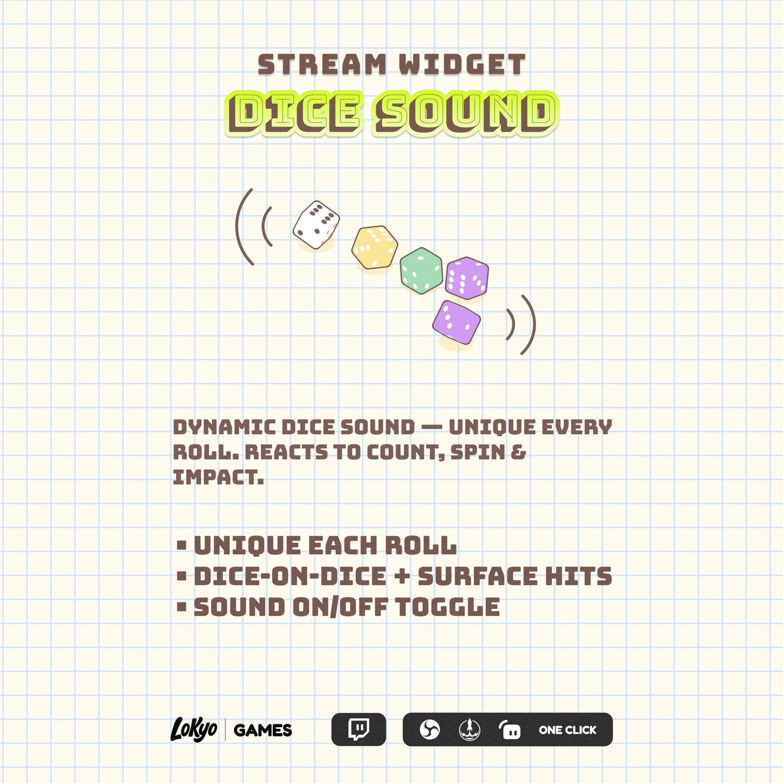 Dice 3D Roller for Twitch Chat – Streamelements Dice Overlay (1–20 Dice ...