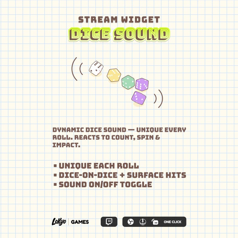 Dice 3D Roller for Twitch Chat – Streamelements Dice Overlay (1–20 Dice ...