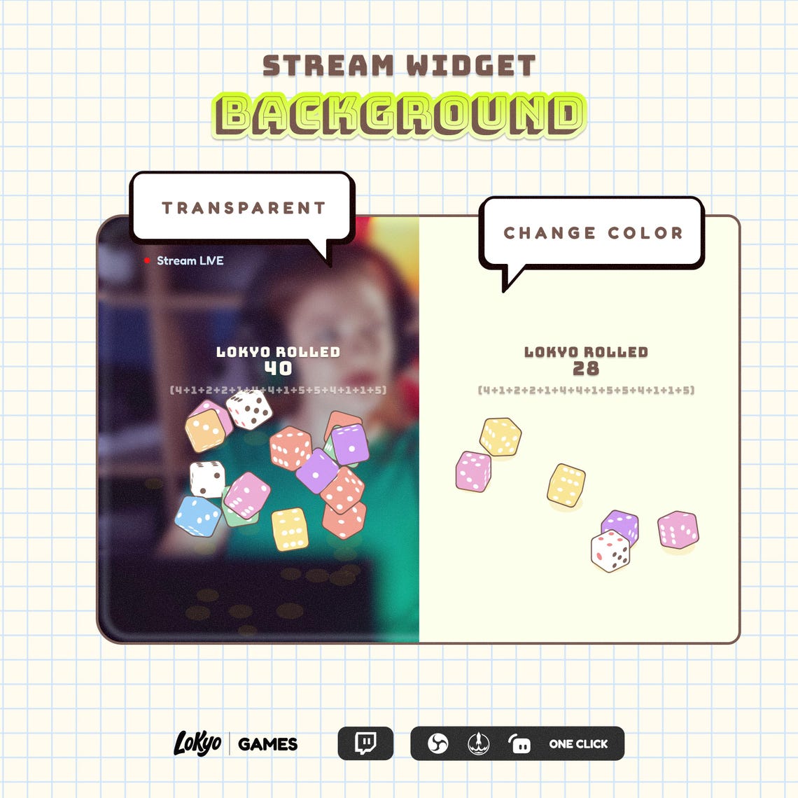 Dice 3D Roller for Twitch Chat – Streamelements Dice Overlay (1–20 Dice ...