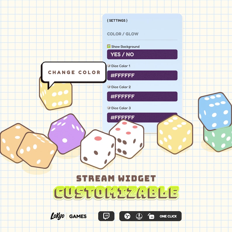 Dice 3D Roller for Twitch Chat – Streamelements Dice Overlay (1–20 Dice ...