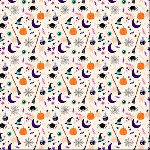 Cute Halloween Seamless Pattern for Kids & Babies | Digital Download ...