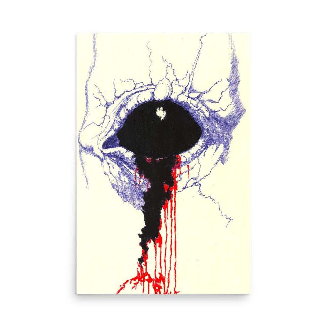 Black Oracle Bleeding - Occult Fantasy Art Print – Arcane Wall Art for ...