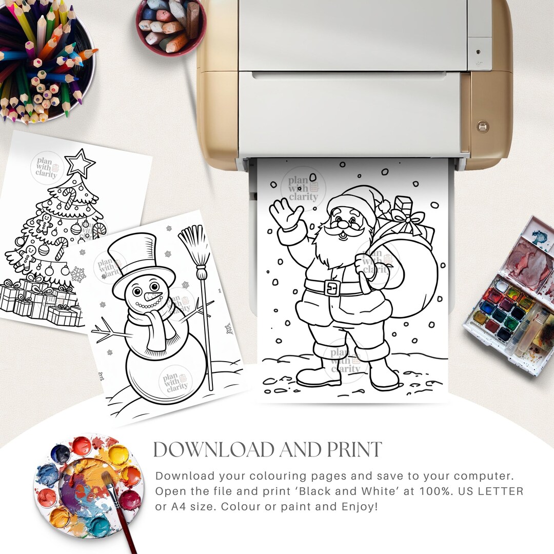 Christmas Coloring Book Bundle | Kids Holiday Activity Pages | 10 ...