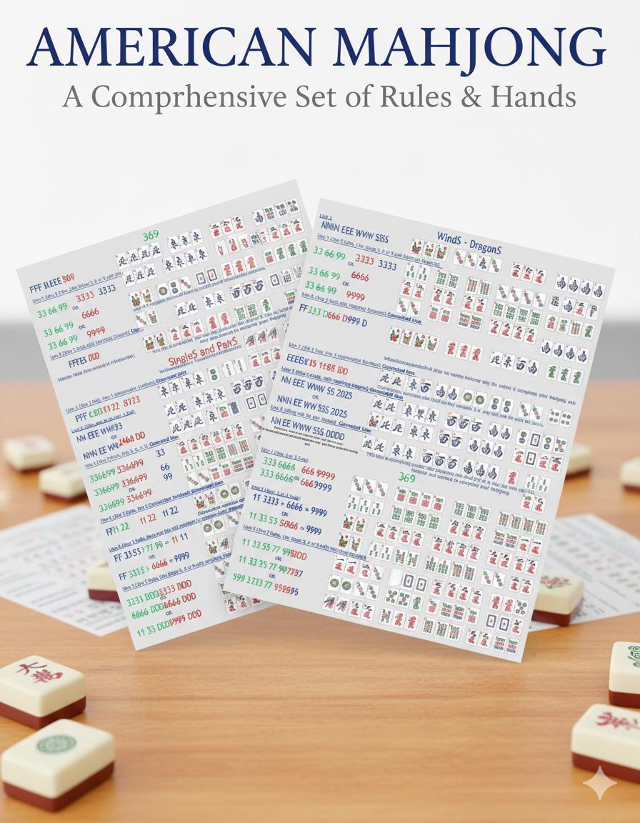 Printable 2026 Card Guide, Mah Jongg Hands Cheat Sheet, Card Reference ...