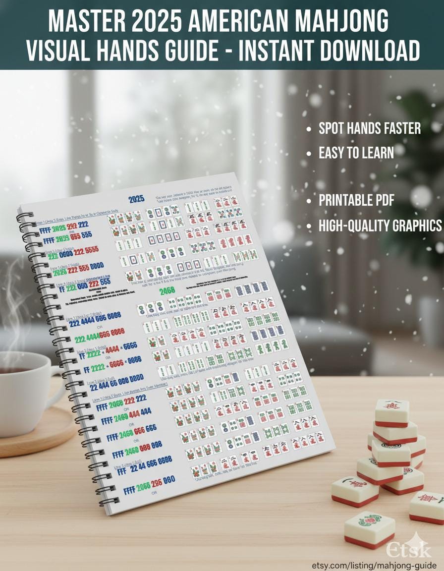 Mahjong Strategy, Mahjong Score Card, Mahjong Folio, Printable Mahjong ...