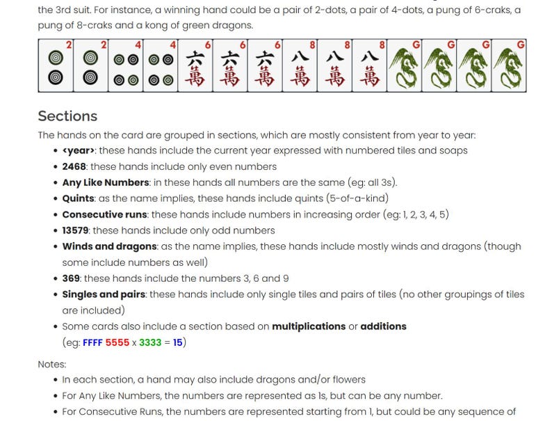 Mahjong 2025 Printable Cheat Sheet Practice, American Mahjong Guide ...