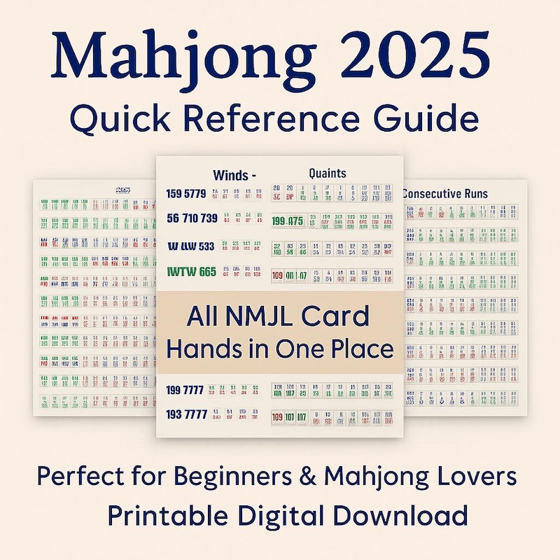 Printable 2025 Mahjong Card Pdf - Etsy