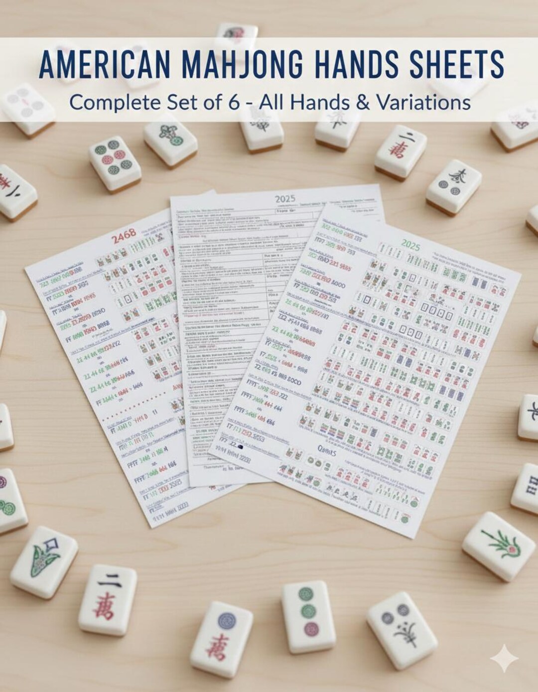 Beginner Mahjong Strategy Guide 2025 | NMJL Card Reference Sheet ...